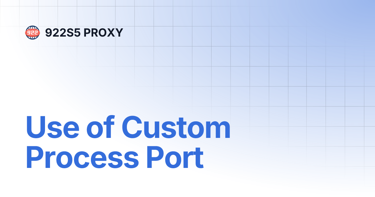 Use of Custom Process Port | 922S5 PROXY